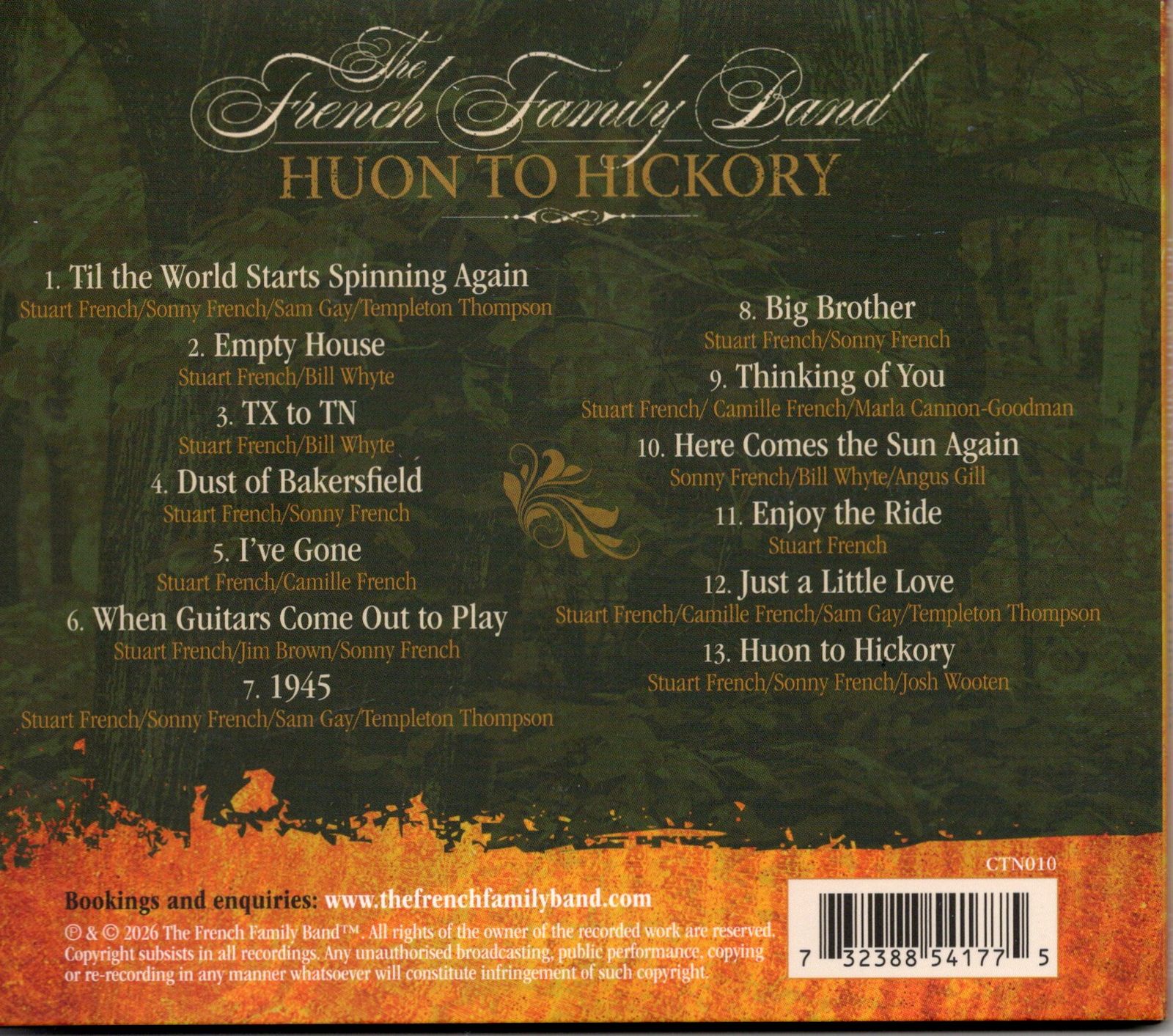 Huon to Hickory CD ** USA Only ** - ! - The French Family Band