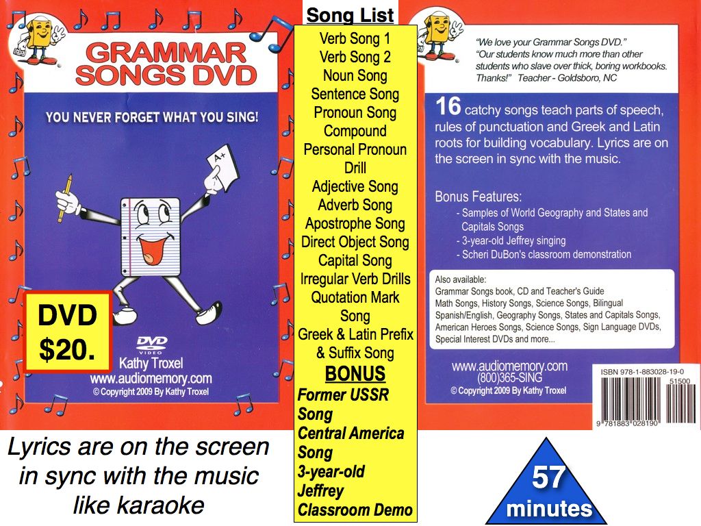 Audio Memory-Kathy Troxel (800)365-SING Educational Music/Books - Grammar