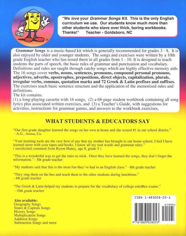 Audio Memory-Kathy Troxel (800)365-SING Educational Music/Books - Grammar