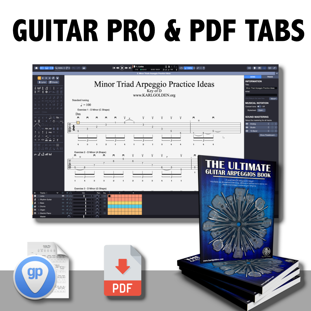 Guitar Arpeggios Book Expansion Pack: Guitar Pro Tabs - Karl Golden ...