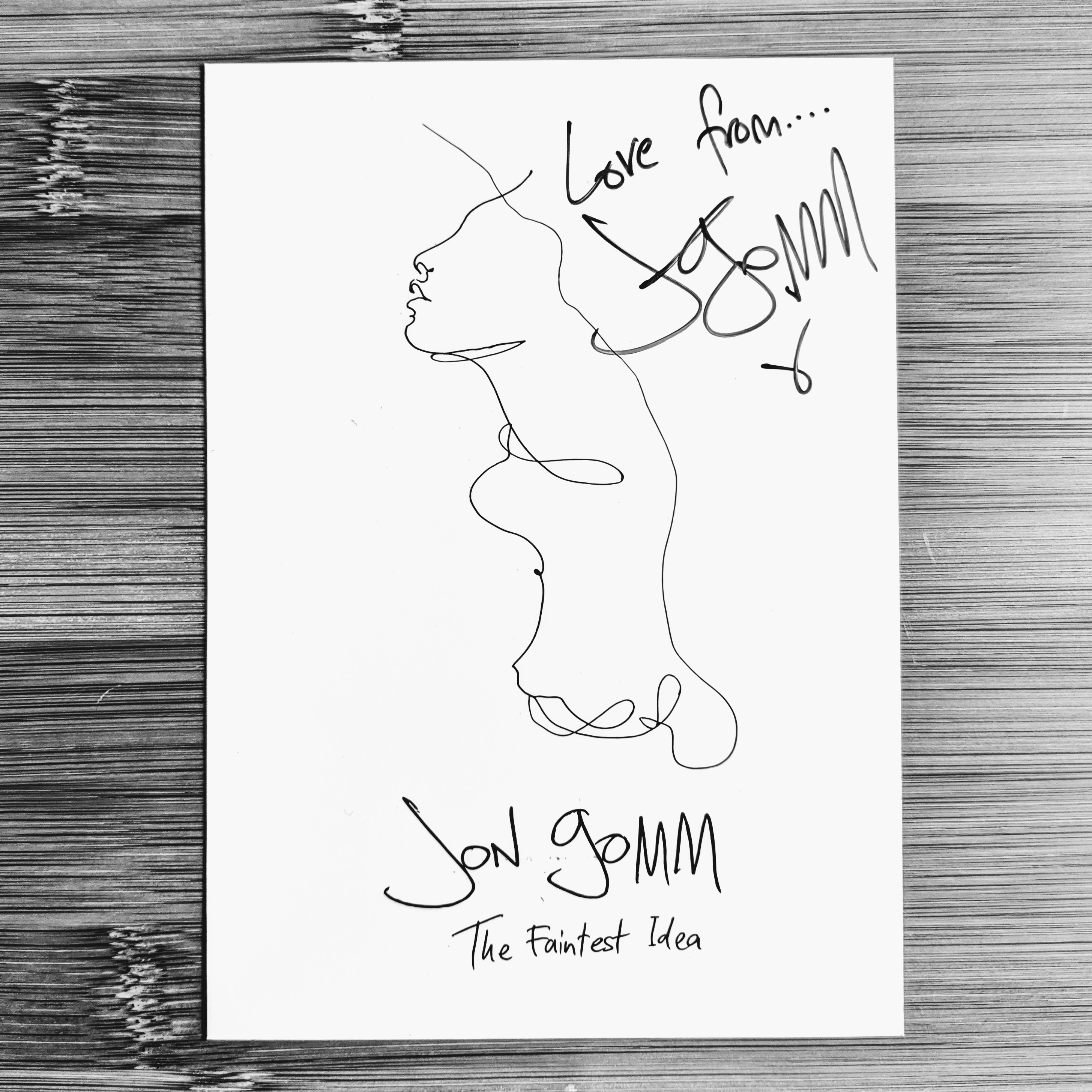 The Faintest Idea signed postcard - Jon Gomm